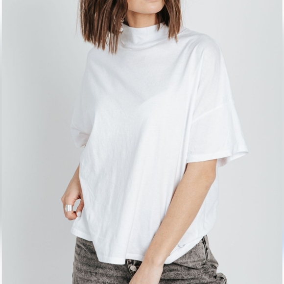 Free People | Tops | We The Free Fearless Mock Neck Tshirt | Poshmark